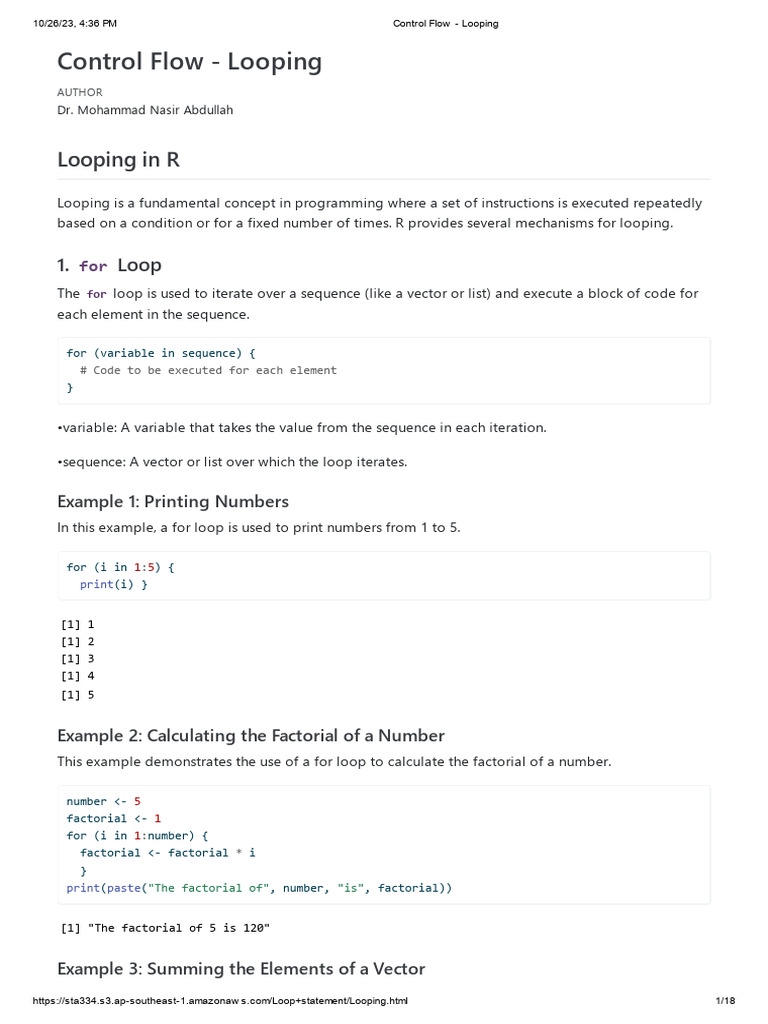 7. Control Flow - Looping | PDF | Control Flow | Computing 7. Control Flow - Looping | PDF | Control Flow | Computing