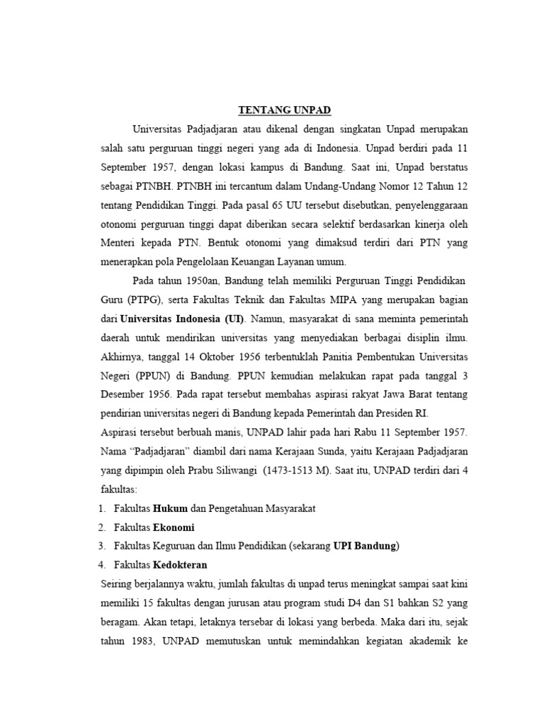Tentang Unpad | PDF
