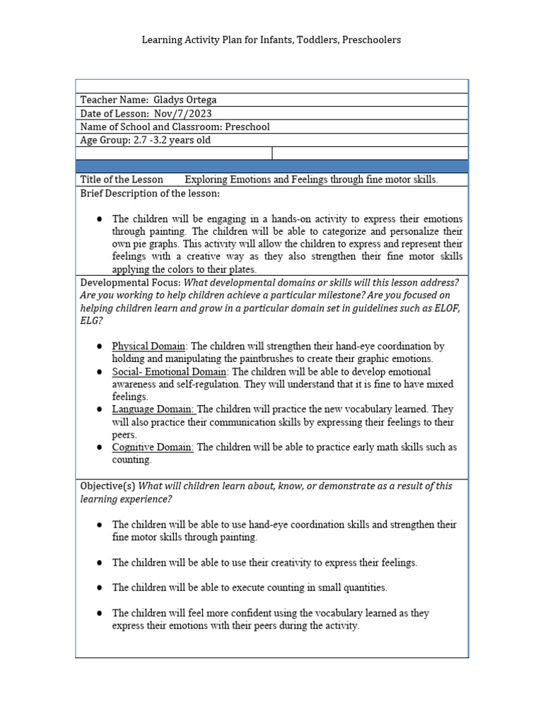 Lesson Plan 2 | PDF | Psychological Concepts | Cognition