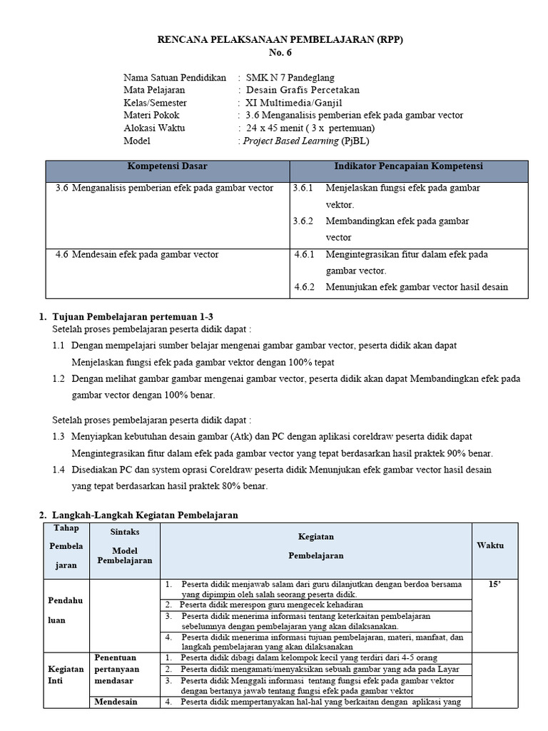 RPP 6 | PDF | Karier & Perkembangan | Komputer