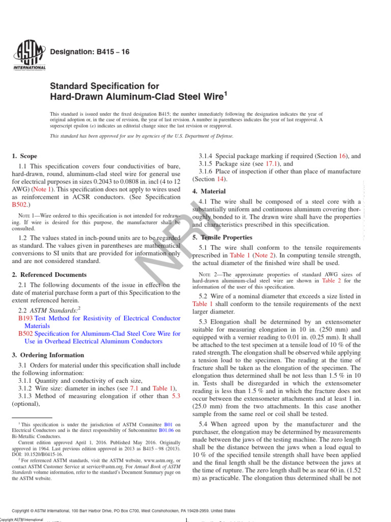 Astm B 415 2016 | PDF