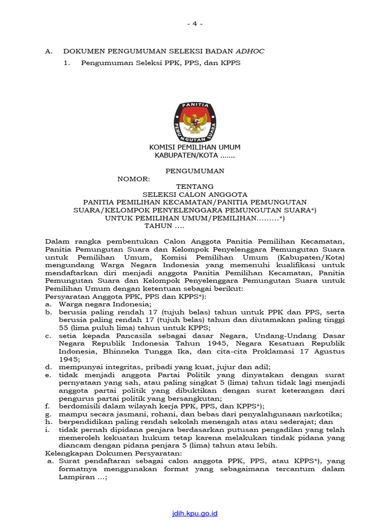 Format Blanko Rekrut KPPS | PDF