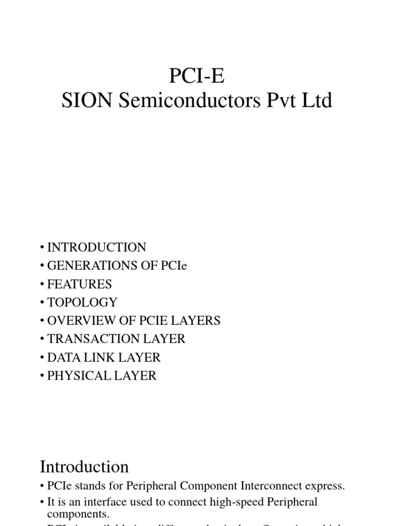 Pci e Sion | PDF | Physical Layer Protocols | Electrical Engineering