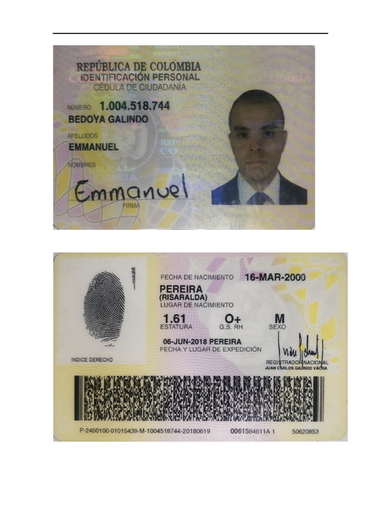 Cedula Emmanuel Bedoya | PDF