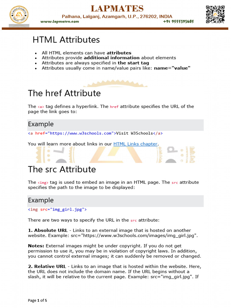 3 Attributes | PDF | Html Element | Hyperlink
