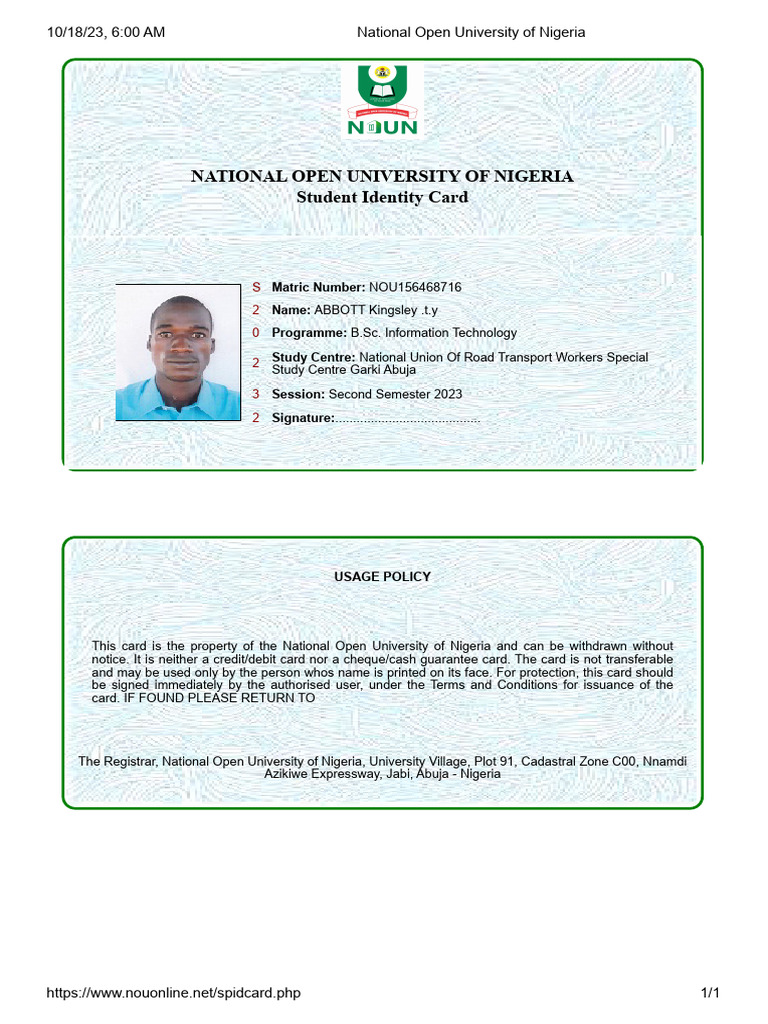National Open University of Nigeria | PDF