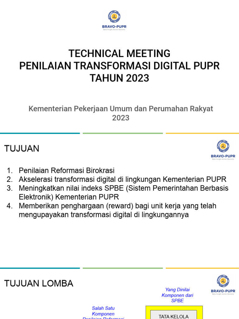 Technical Meeting Penilaian Transformasi Digital 2023 TGL 24-08-2023 | PDF