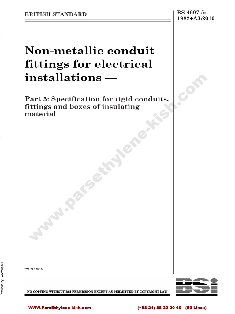 Non-Metallic Conduit Fittings For Electrical Installations | PDF