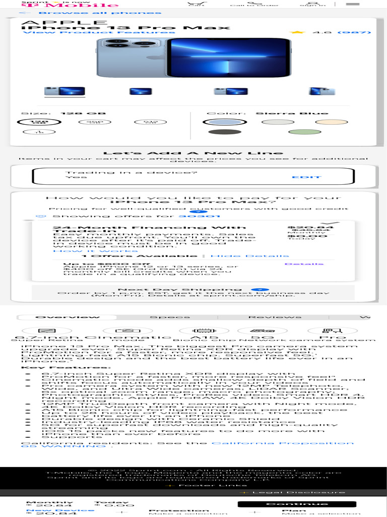 Apple Iphone 13 Pro Max Specs, Pricing, and Features Sprint | PDF