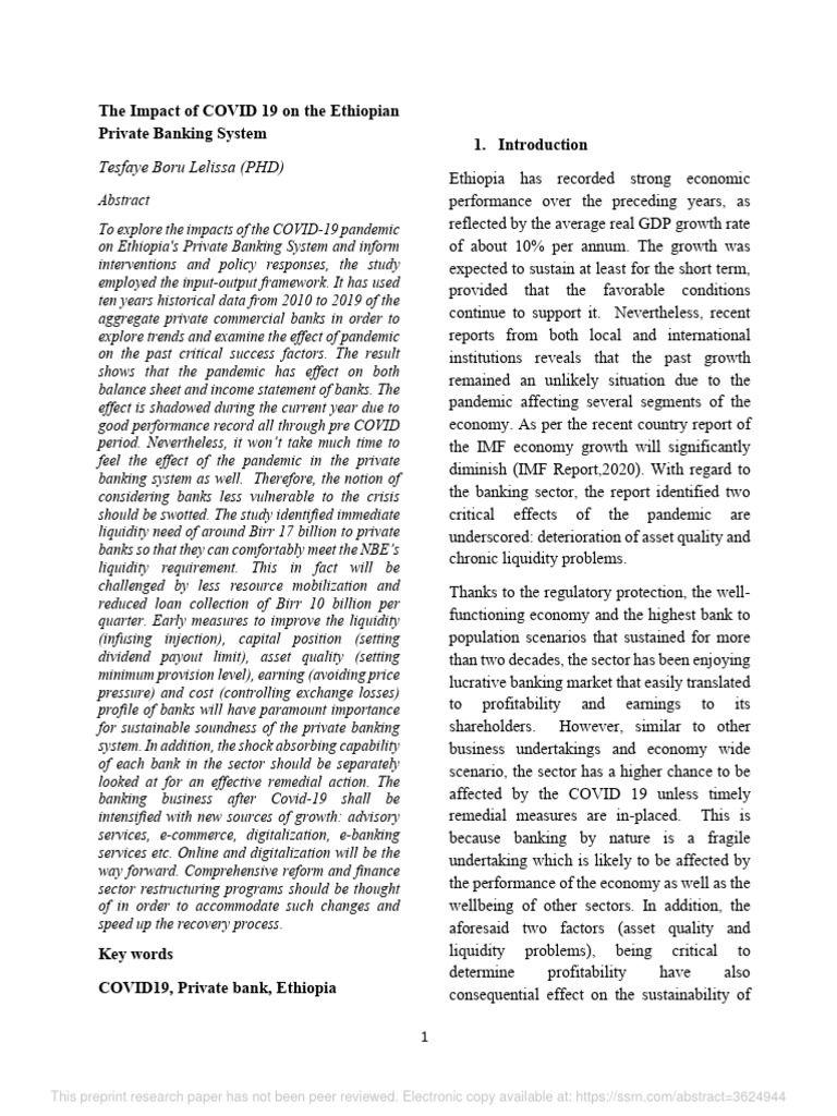 Covid Impact | PDF | Banks | Economic Growth