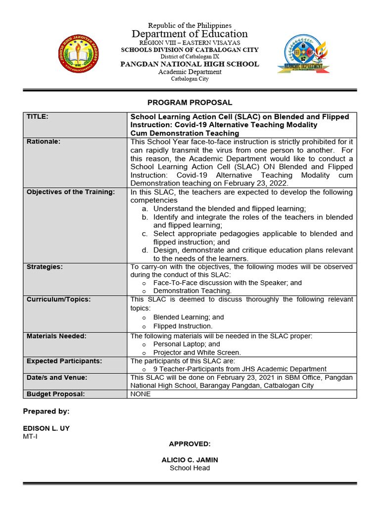 Program-Proposal Final | PDF | Learning | Teaching