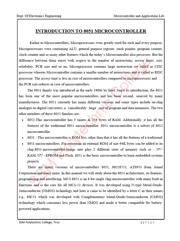 MC Lab-Record Final - Watermark-1 | PDF | Microcontroller | Microprocessor