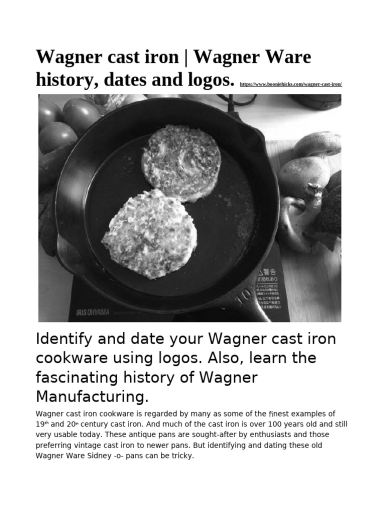 Wagner Cast Iron Cookware History | PDF | Cast Iron Cookware | Cookware ...