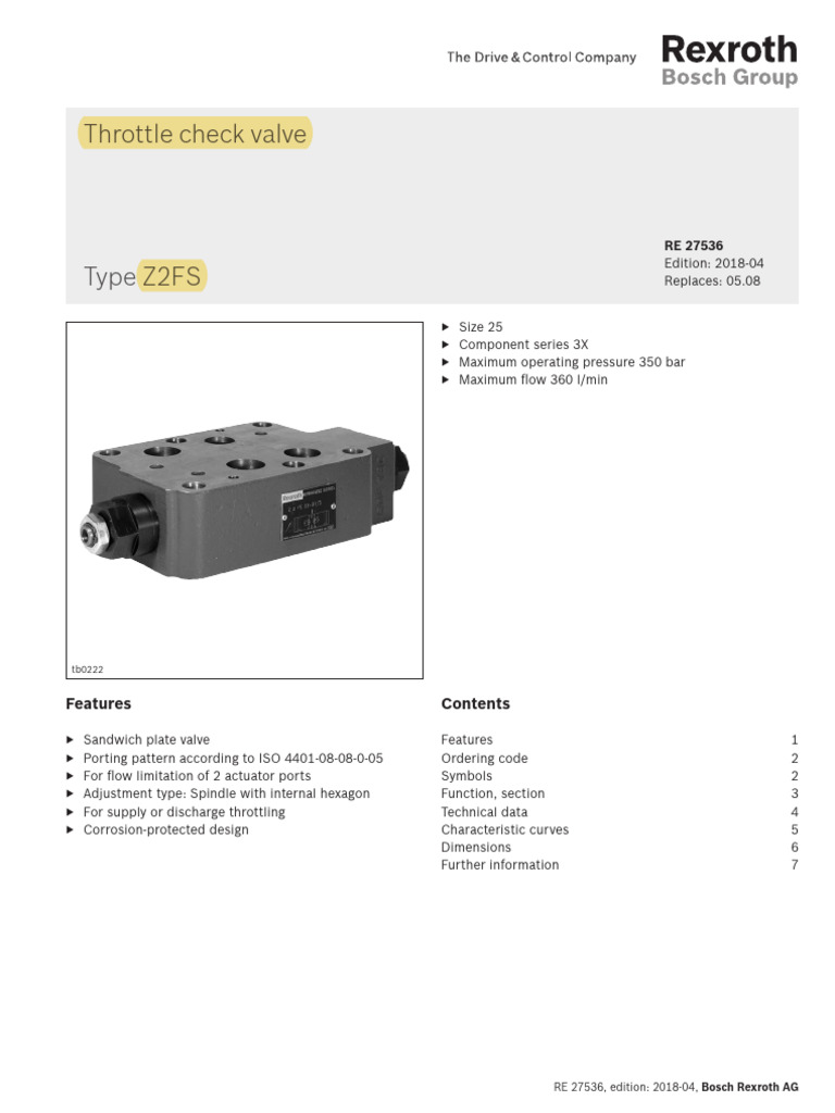 Throttle Check Valve | PDF | Valve | Throttle