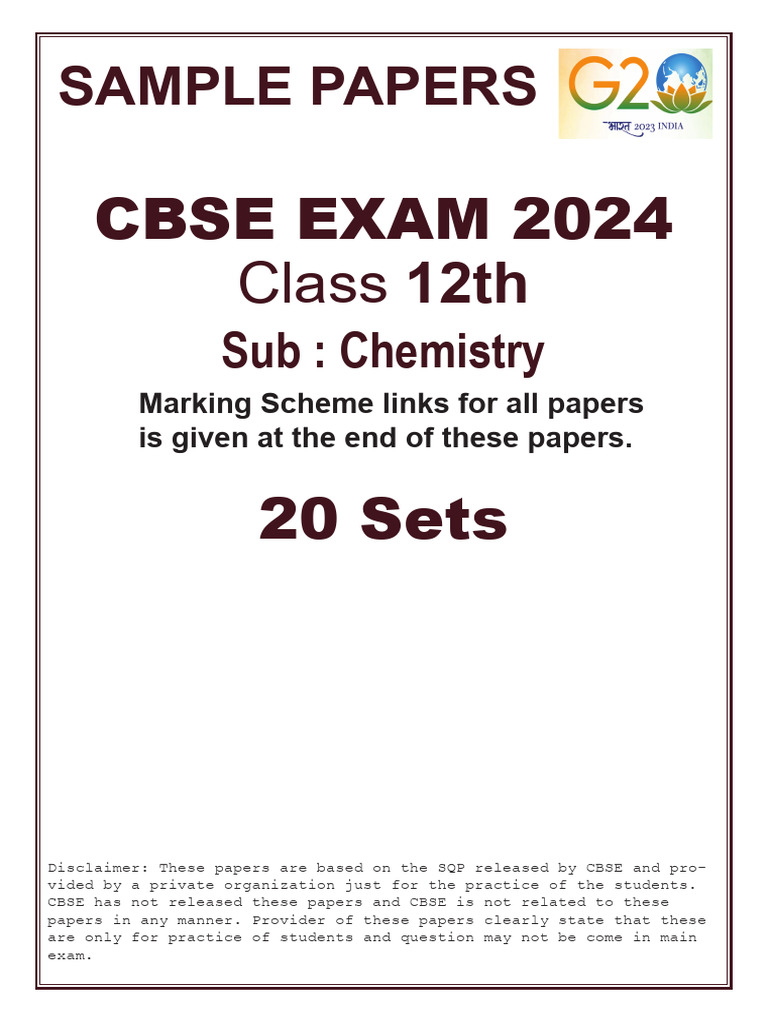 SQP 20 Sets Chemistry | PDF | Applied And Interdisciplinary Physics | Chemistry