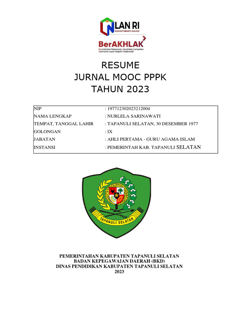 Resume Jurnal Mooc Pppk 2023 Nurlela Sarinawati Pdf