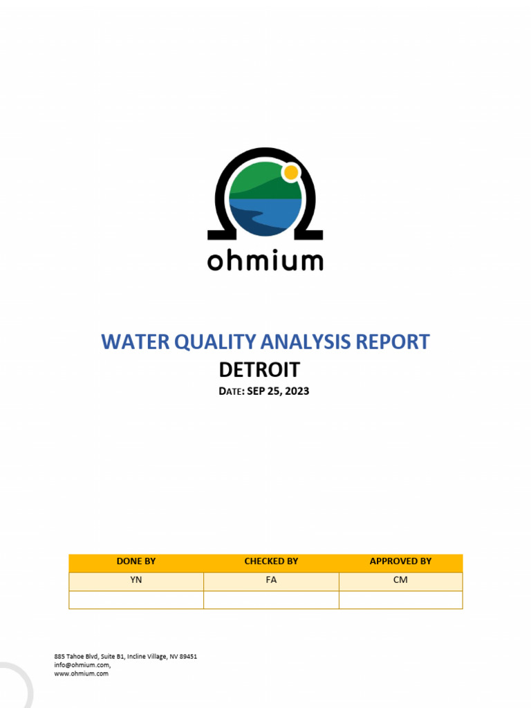 DETROIT - Water Analysis Report, SEP 25, 2023 | PDF | Water | Hydrology