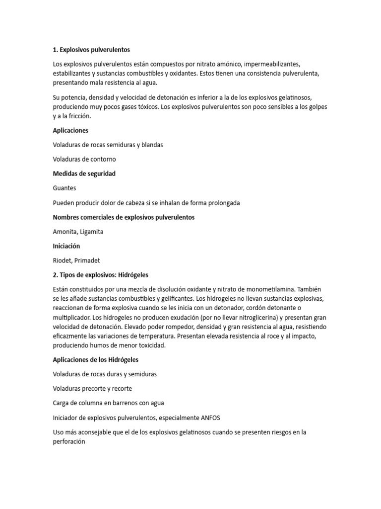 Tipos de Explosivos | PDF