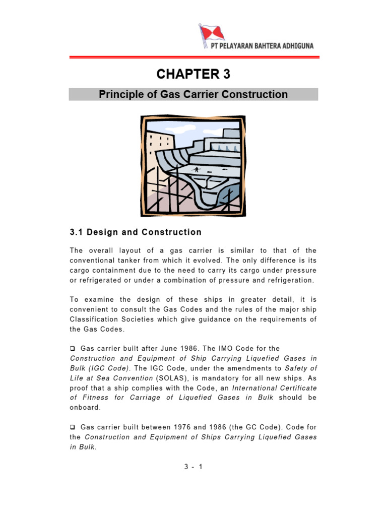 LNG Handouts Chapter 3 (Principle of Gas Carrier Construction) - Done | PDF | Materials | Gases