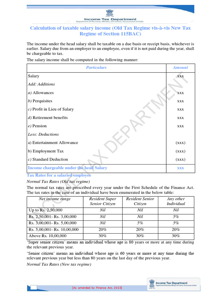 78.calculation of Taxable Salary Income | PDF | Tax Deduction | Government