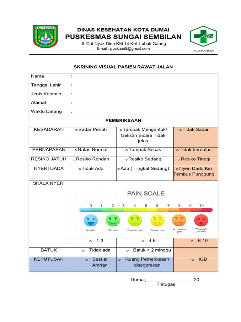 Form Skrining Visual Rawat Jalan | PDF