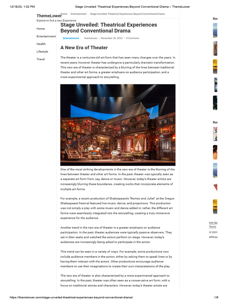Stage Unveiled - Theatrical Experiences Beyond Conventio-4 | PDF ...