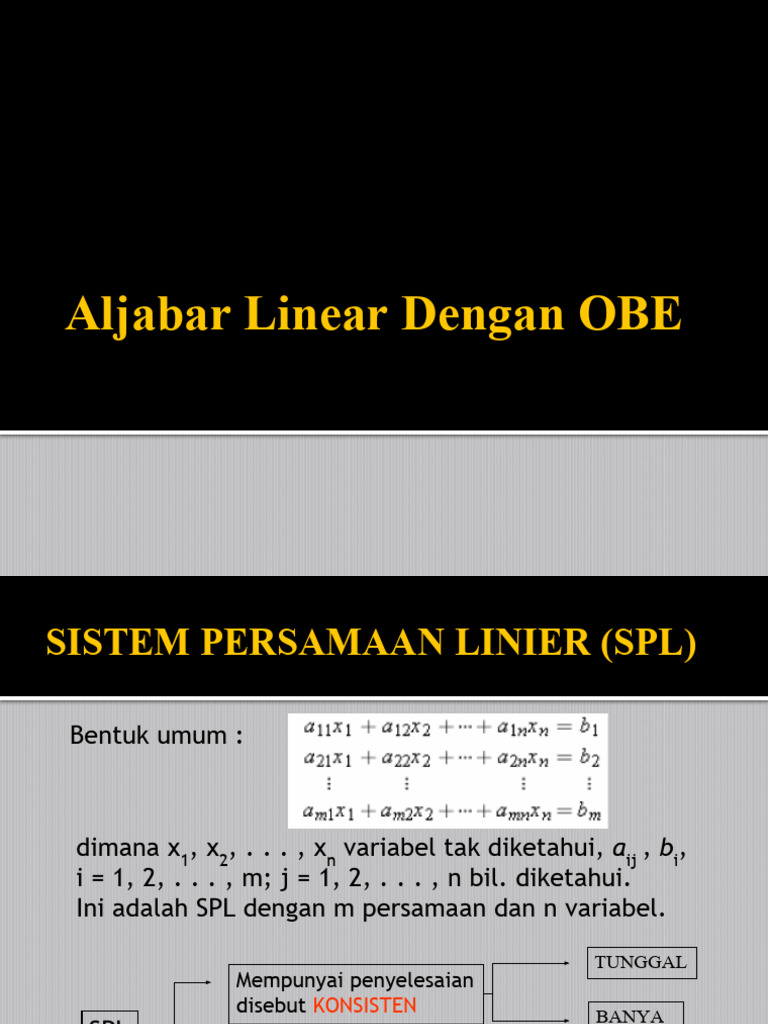 Aljabar Linear Dengan Obe | PDF