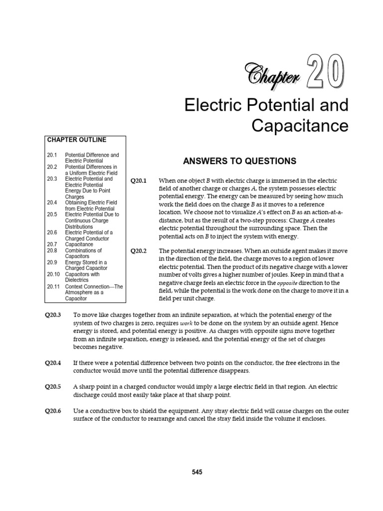 SM Chapter20 | PDF | Capacitor | Capacitance
