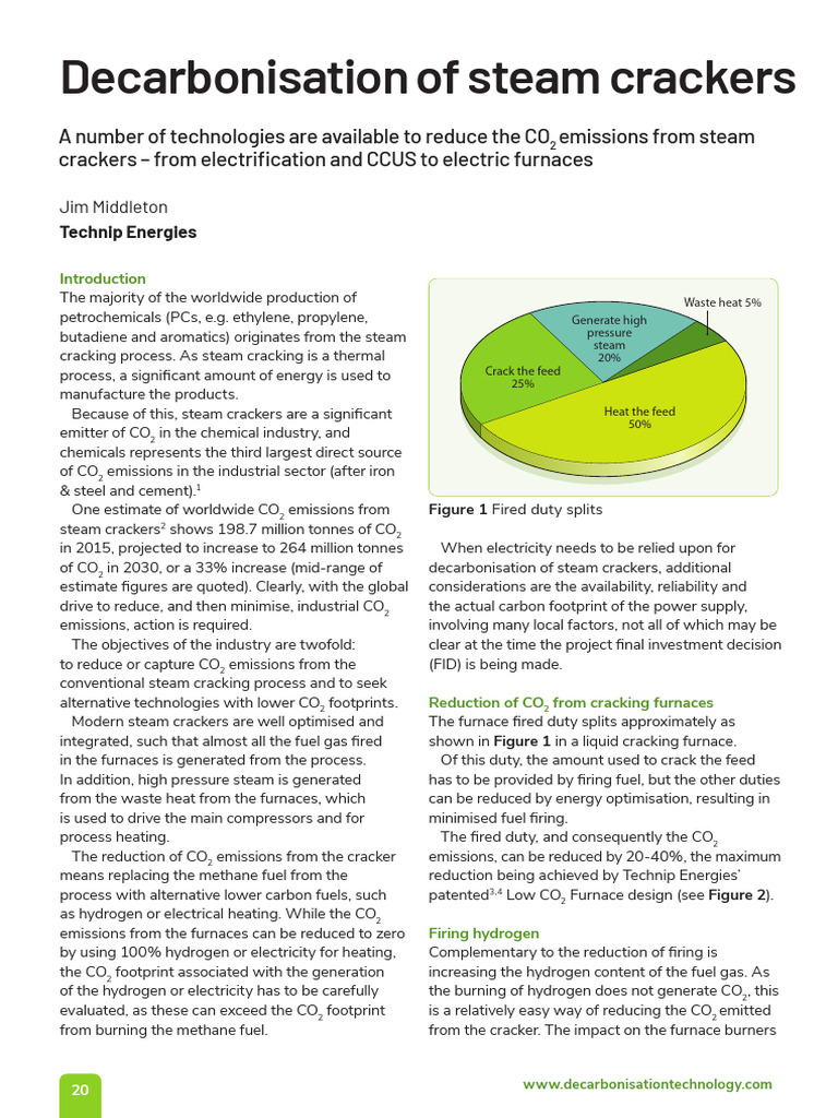 Decarbonisation of Steam Crackers | PDF | Cracking (Chemistry) | Hydrogen