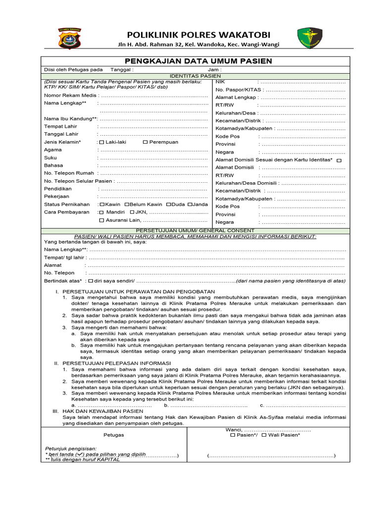 RMJ Data Pasien & General Consent | PDF | Ilmu Sosial