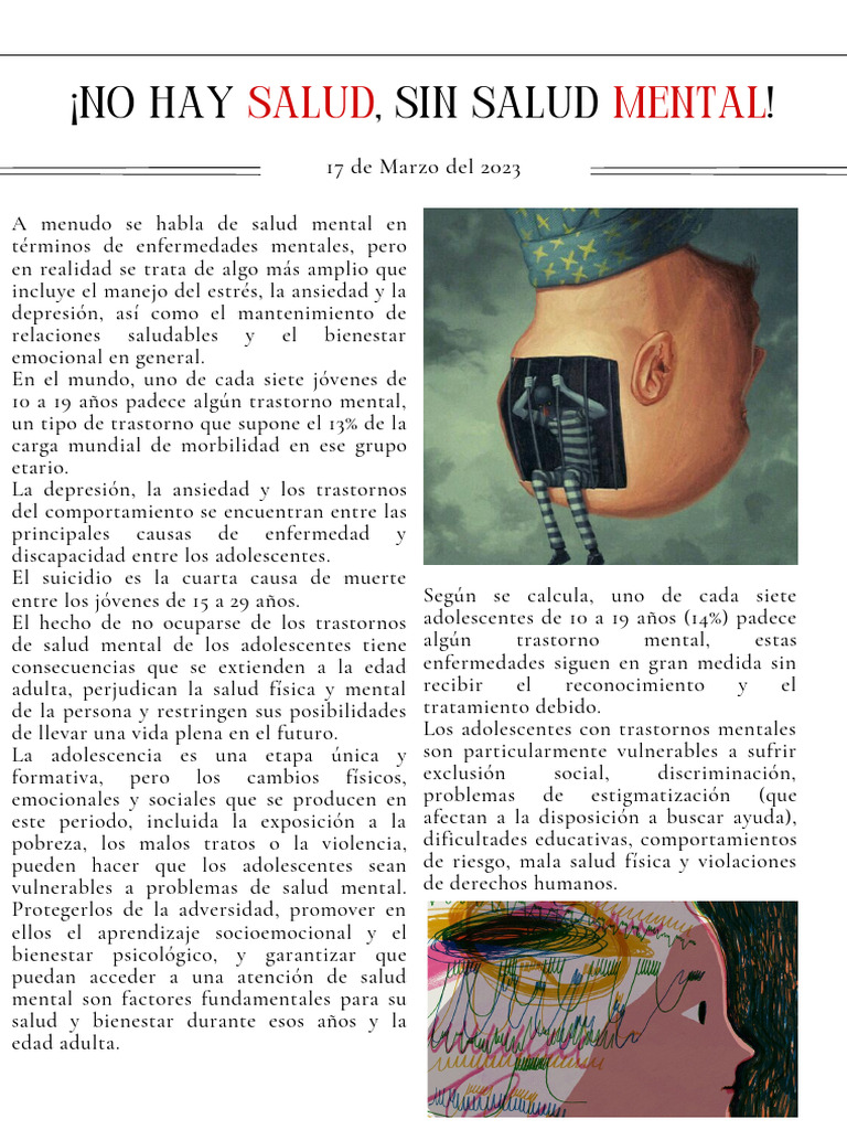 Reportaje de Salud Mental | PDF | Salud mental | Adultos