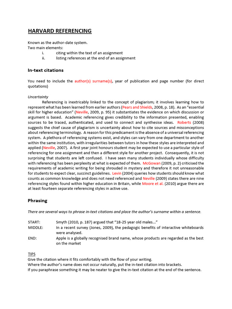 Harvard Referencing | PDF | Digital Object Identifier | Written ...