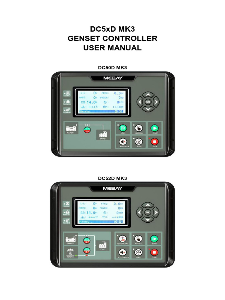 DC52D MK3 Genset Controller User Manual V1.6-20230418 | PDF