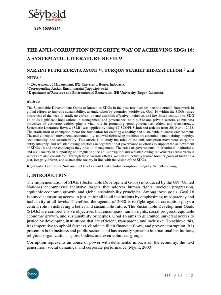 Anti-Corruption Strategies for SDG 16 | PDF | Governance | Corruption