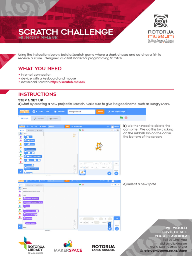 Education-template-A4-Scratch-Challenge-Hungry-Shark | PDF | Scratch (Programming Language ...