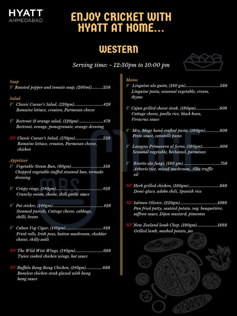 Hyatt-Ahmedabad-Home-Delivery-Menu-English | PDF | Sauce | Asian Cuisine