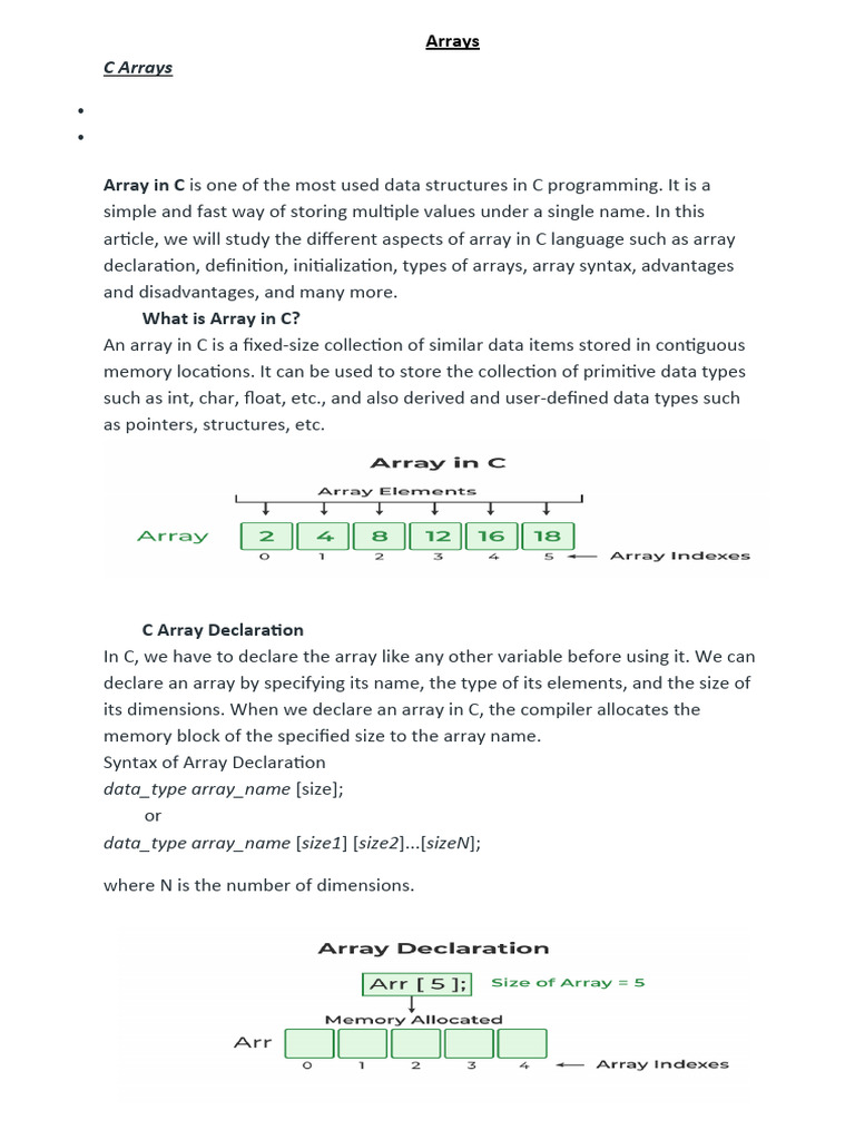 C Arrays And Strings And Functions Pdf Parameter Computer Programming C Programming Language 8711