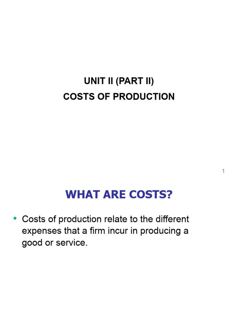 Understanding Production Costs | PDF | Average Cost | Marginal Cost