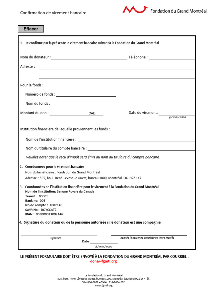 Formulaire de Don Par Virement Bancaire | PDF | Finance et gestion ...