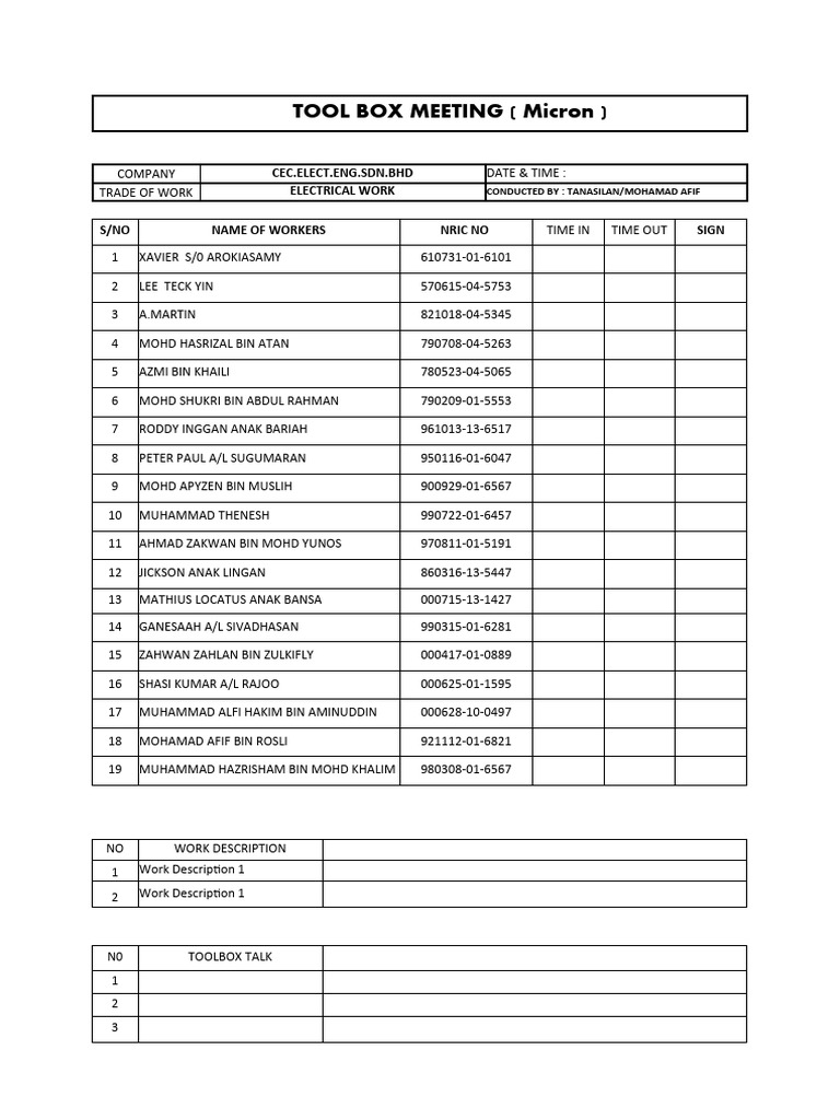 Latest TBM Form | PDF