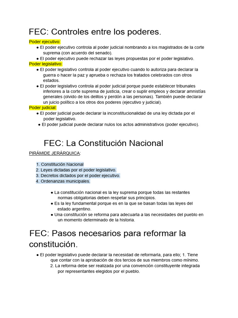 Fec 1 1 | PDF | Judicaturas | Constitución