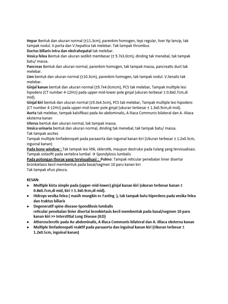Hepar Bentuk Dan Ukuran Normal | PDF