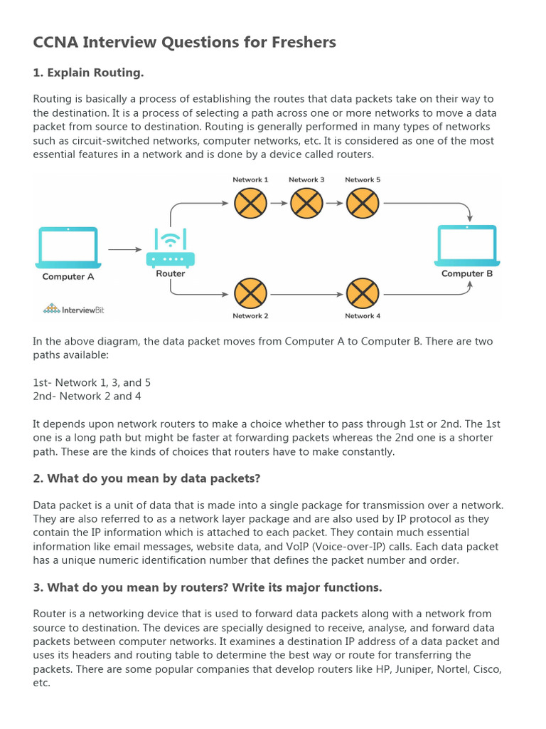 CCNA & Networking QA | PDF | Computer Network | Ip Address