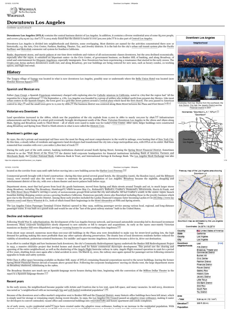 Downtown Los Angeles Wikipedia Download Free Pdf Los Angeles