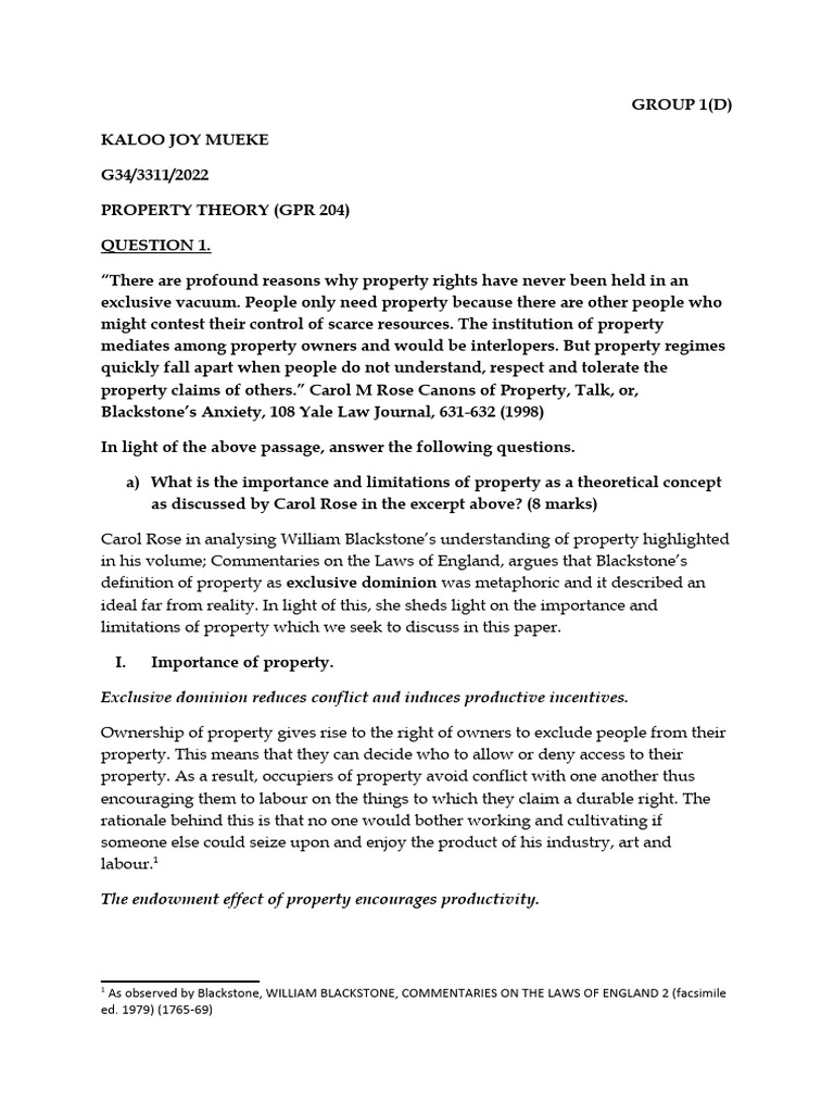 Property Theory Cat 1 | PDF | Property | Externality