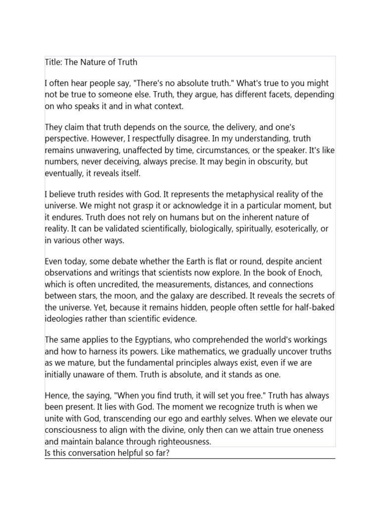 The Nature of Truth | PDF