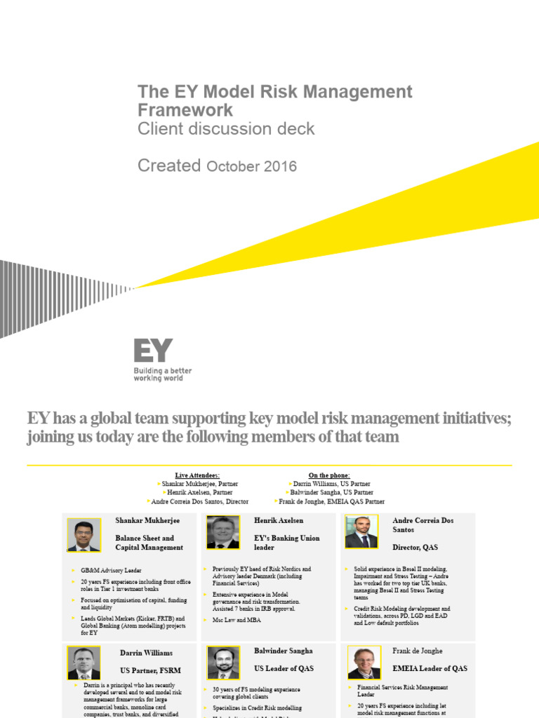 The EY Model Risk Management Framework Client Discussion Deck | PDF ...