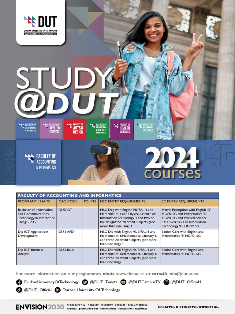 Study at DUT 2024 | PDF | Bachelor's Degree | Diploma