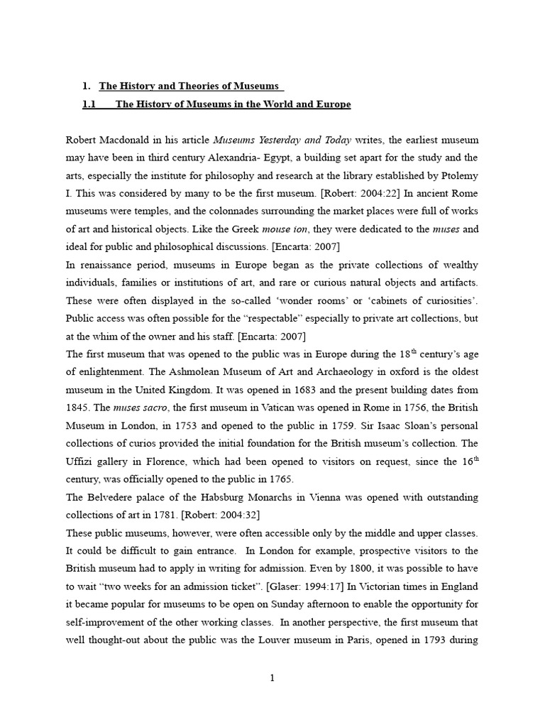 Evolution of Museums: Global Perspectives | PDF | Museum ...