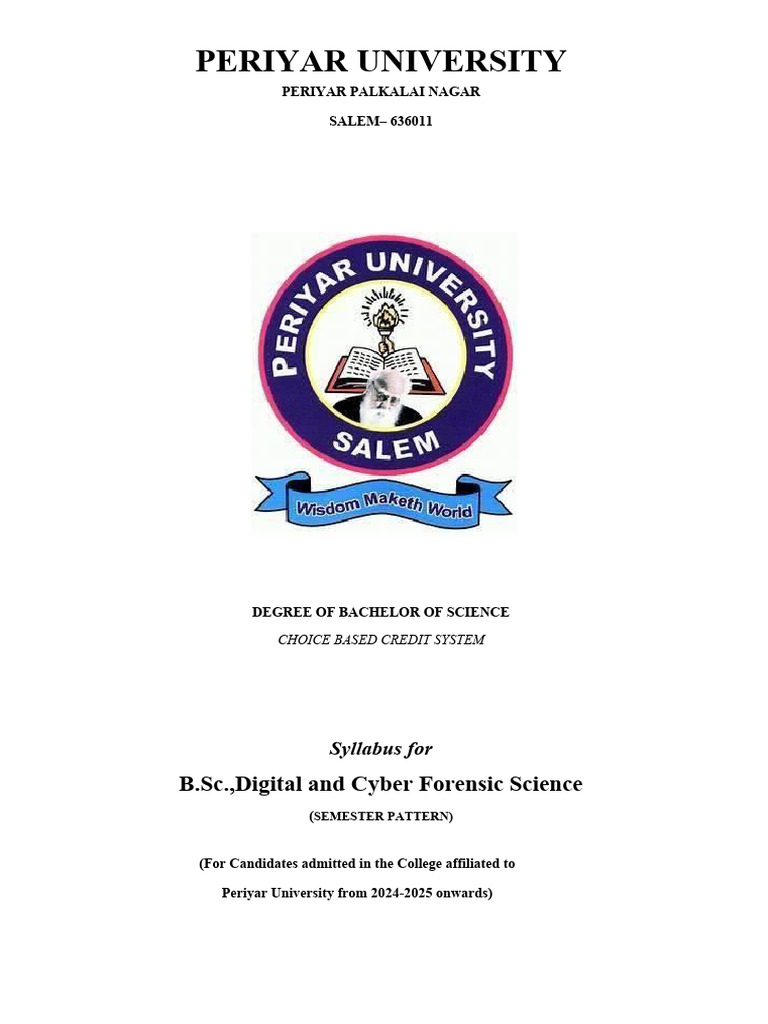 B.Sc. Digital and Cyber Forensic Science Syllabus | PDF | Perception ...